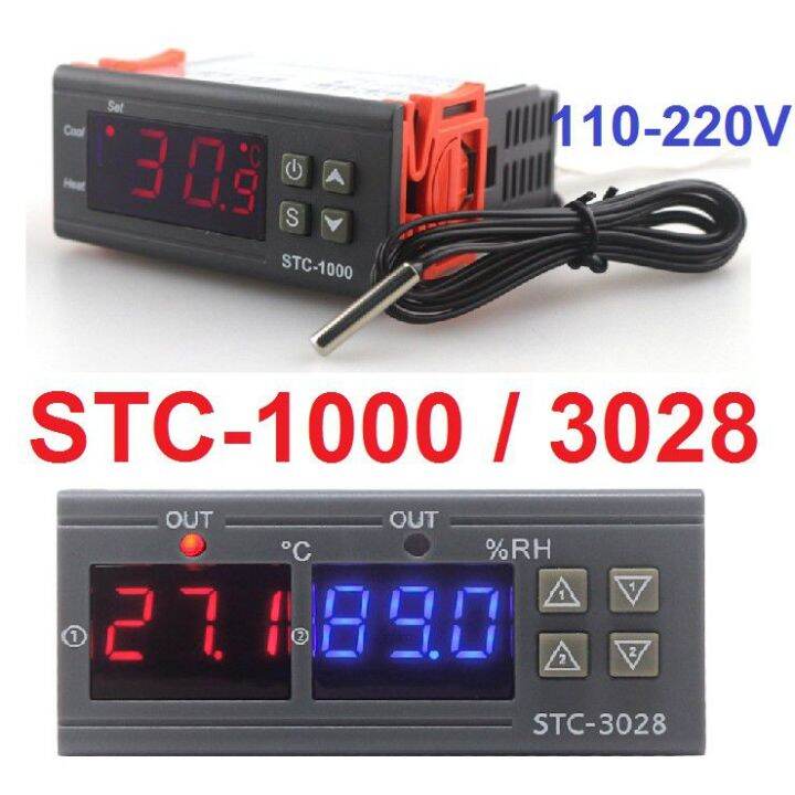 Thermostat STC-3028 STC-1000 Termostat Hygrostat Digital Pengatur Suhu Dan Kelembaban Otomatis ...