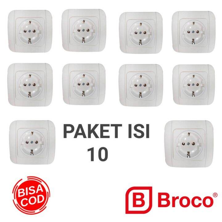 Stop kontak Listrik Tanam Dinding Broco Galeo Paket isi 10 | Lazada ...