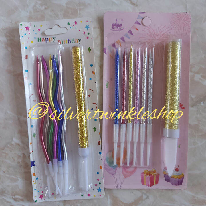 Lilin kue ulang tahun ulir pyro kembang api spiral firework fire works ...