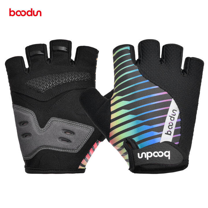 ถุงมือจักรยาน BOODUN/เชเชอร์จักรยานเสือภูเขาจักรยานครึ่งถุงมือแบบเปิดครึ่งนิ้วถุงมือกีฬาสีสัน ...