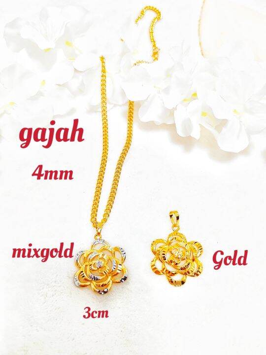Rantai leher gajah 4mm set Emas bangkok necklace free cop | Lazada