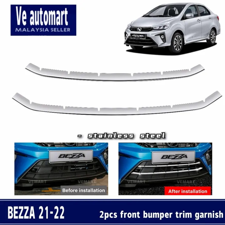 Vemart Perodua bezza chrome front bumper trim garnish accessories ...