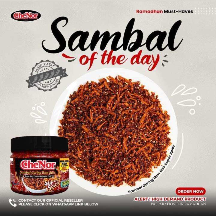 Che Nor Sambal Garing Ikan Bilis Super Spicy / Spicy | Lazada