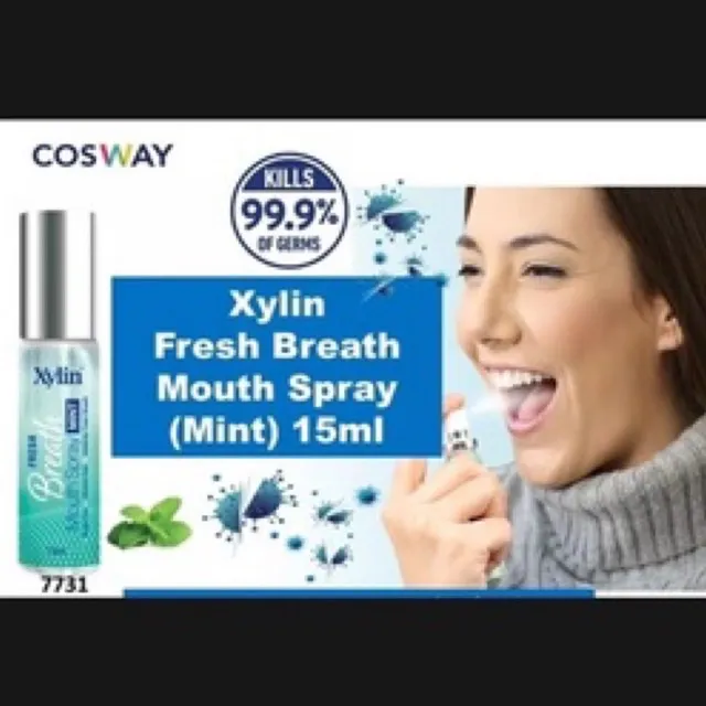 Xylin Fresh Breath Mouth Spray Cosway Sembur Pewangi bau breath nafas harum Mulut no sugar mint ...