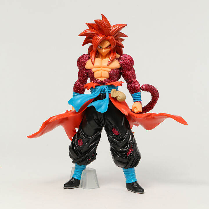 26cm Anime Dragon BallZ Goku Super Saiyan 4 Red Hair Figure DBZ Goku ...