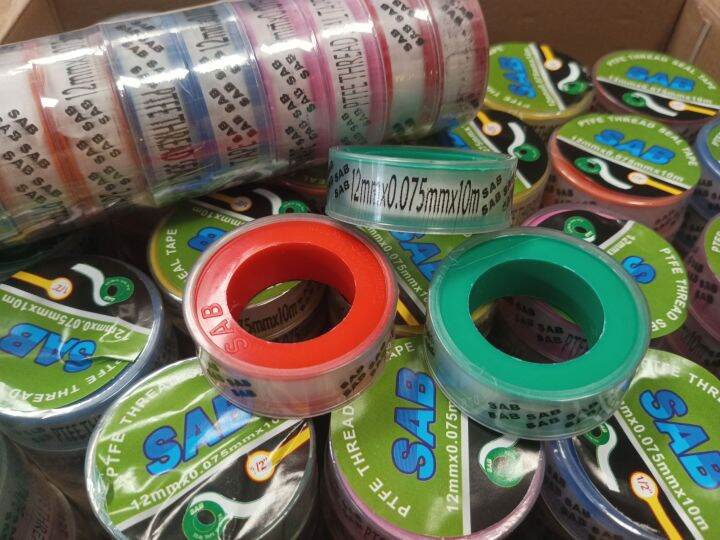 PTFE THREAD SEALTAPE SAB 12mm x 0.075 x 10m / Seltip Kran / Seltip pipa ...