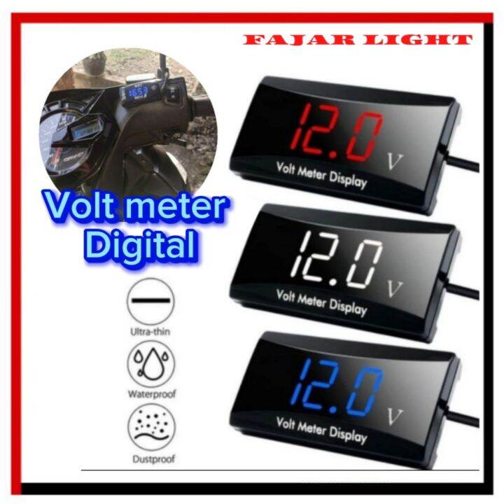Voltmeter motor Digital Volt meter 2in1 3in1 Honda Yamaha Suzuki ...