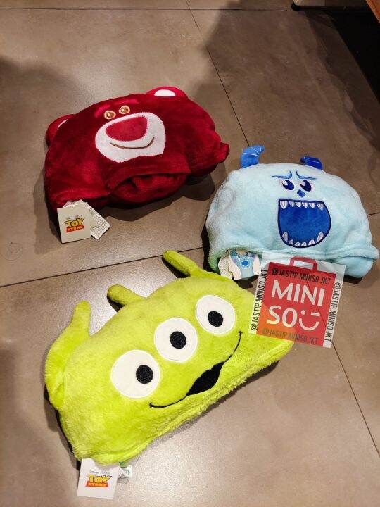 MINISO 🆕 Selimut Hoodie Lucu dan Lembut DISNEY PIXAR (Lotso / Alien ...
