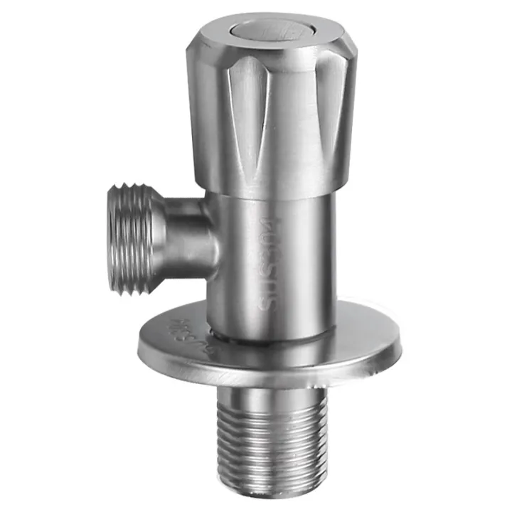 SUS304 Stainless Steel One Way Angle Valve 1/2" Angle Valve With Ring Cover For Faucet Toilet ...
