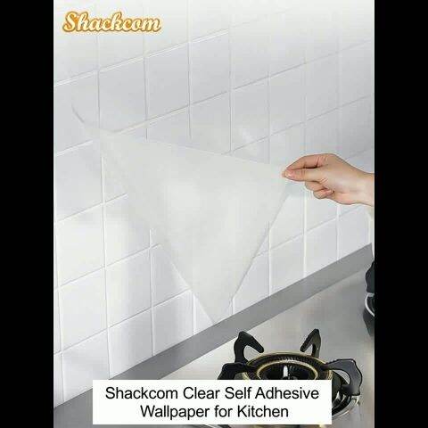 45*200cm Clear Contact Paper Roll Self-Adhesive Wall Protector Oil ...