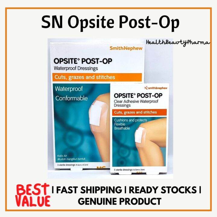 Smith & Nephew Opsite Post-Op Waterproof Dressings (For Cuts, Grazes ...