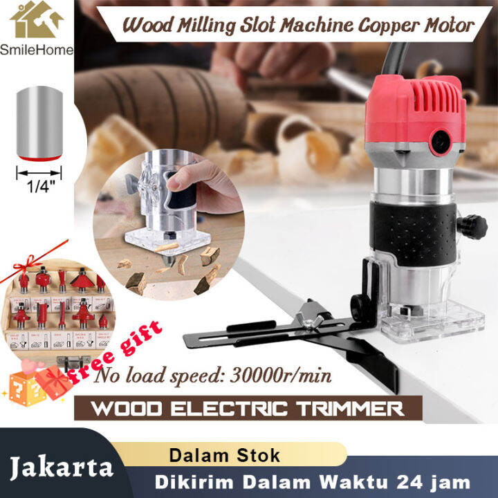 MESIN TRIMMER 800w 30000rpm Alat Router Kayu Combo Kit / Tool Mesin ...