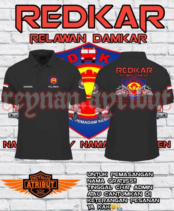 kaos polo redkar / kaos polo relawan damkar / kaos wangki redkar / kaos wangki relawan damkar ...