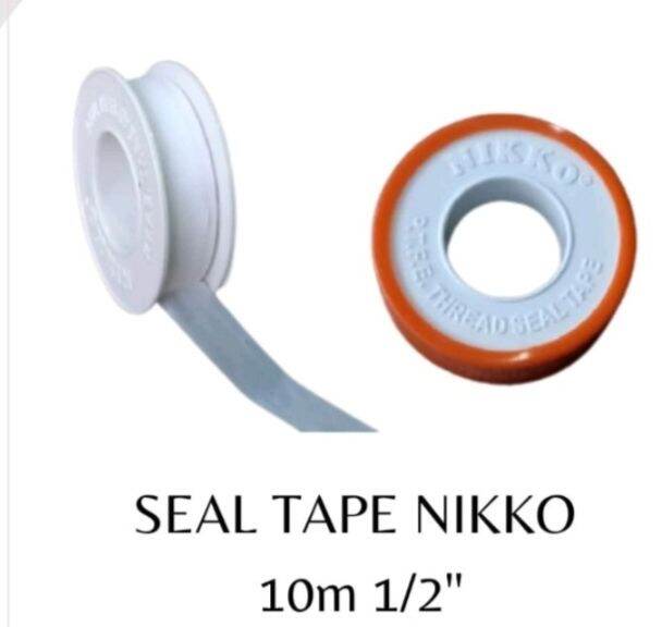 SEAL TAPE NIKKO 10M 1/2" SILTIP SELOTIP KERAN KRAN SOLASI PUTIH P T F E ...