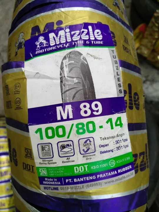 100/80-14 tubeless(mizzle) | Lazada PH