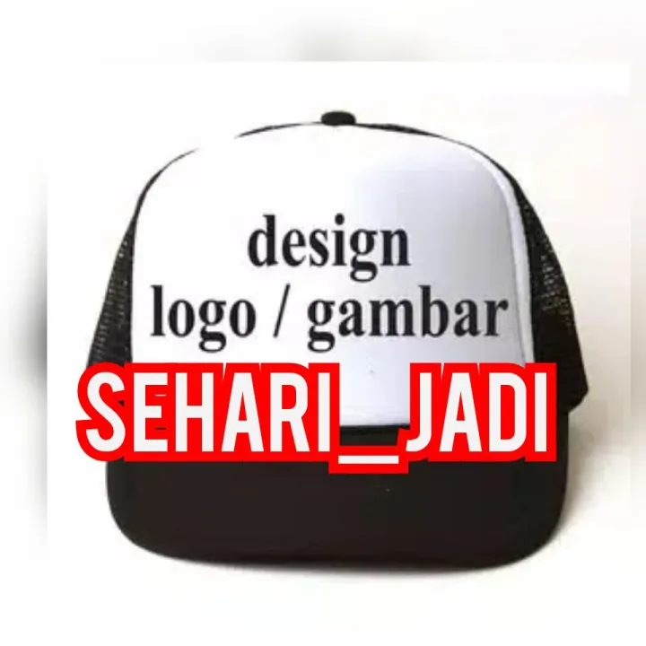 SABLON TOPI JARING TOPI LOGO FOTO TULISAN NAMA SEHARI JADI | Lazada ...