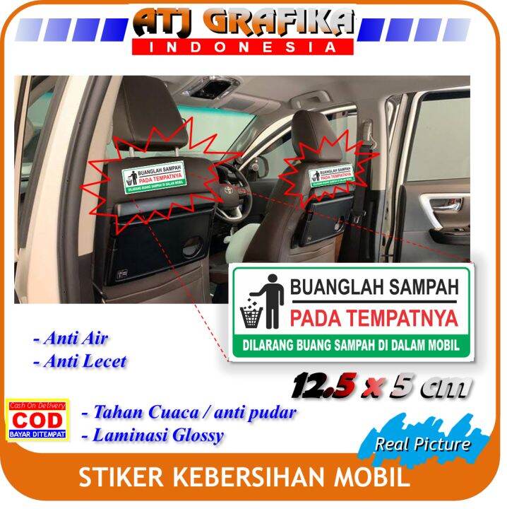 stiker mobil dilarang buang sampah di dalam kendaraan sticker ...