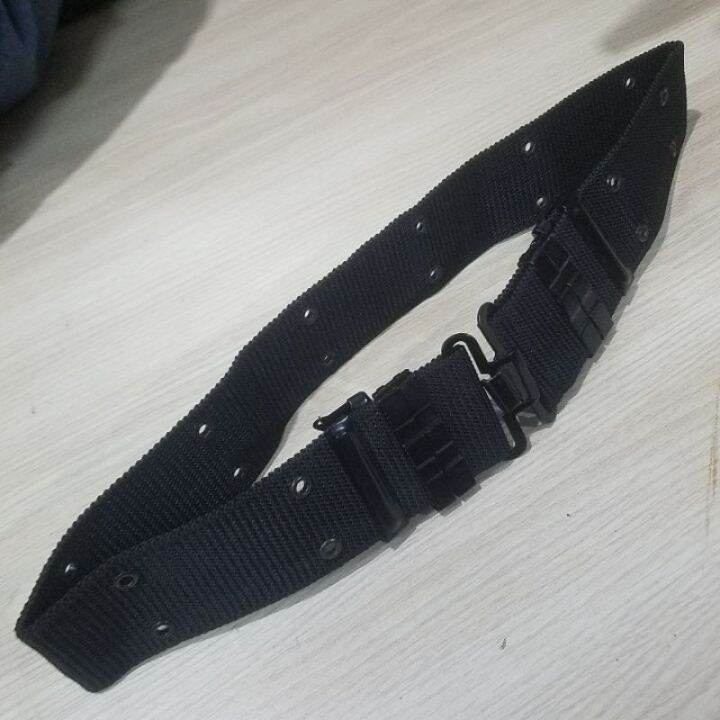 Sabuk Kopel Rim Hitam PDL Kait Besi Nilon Tebal STD TNI POLRI ...