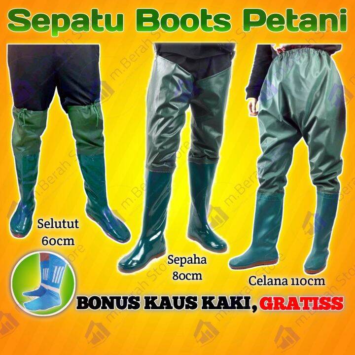 【BAYAR DITEMPAT - BERGARANSI】SEPATU BOOT KARET PETANI SAWAH LARAS ...