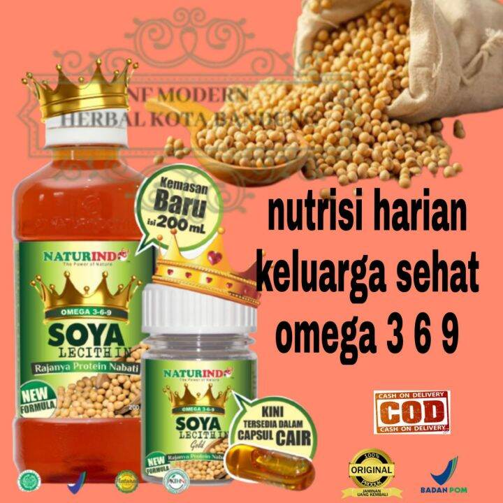 Omega 3 6 9 Soya lechitin suplemen protein tinggi nutrisi daya tahan ...