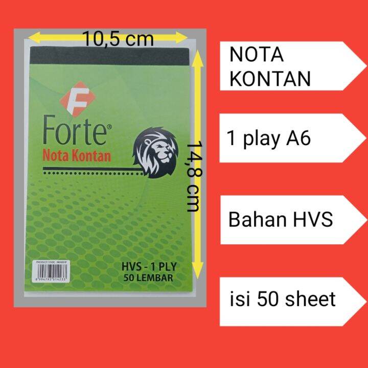 nota kontan A6 bahan HVS 70 gsm 1 ply play satu rangkap dan 2 ply 2 rangkap bahan NCR ku isi 25 ...