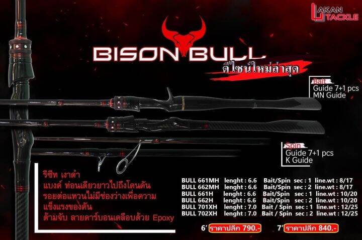 [ลูกค้าใหม่ส่งฟรี]new bison bull คันตีเหยื่อปลอมออกใหม่ค่าย bison 6.6 ...