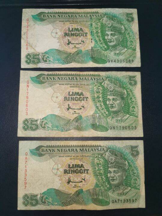 Banknote Malaysia 7th-RM5 GVF Condition Base on Picture (Price per pcs ...