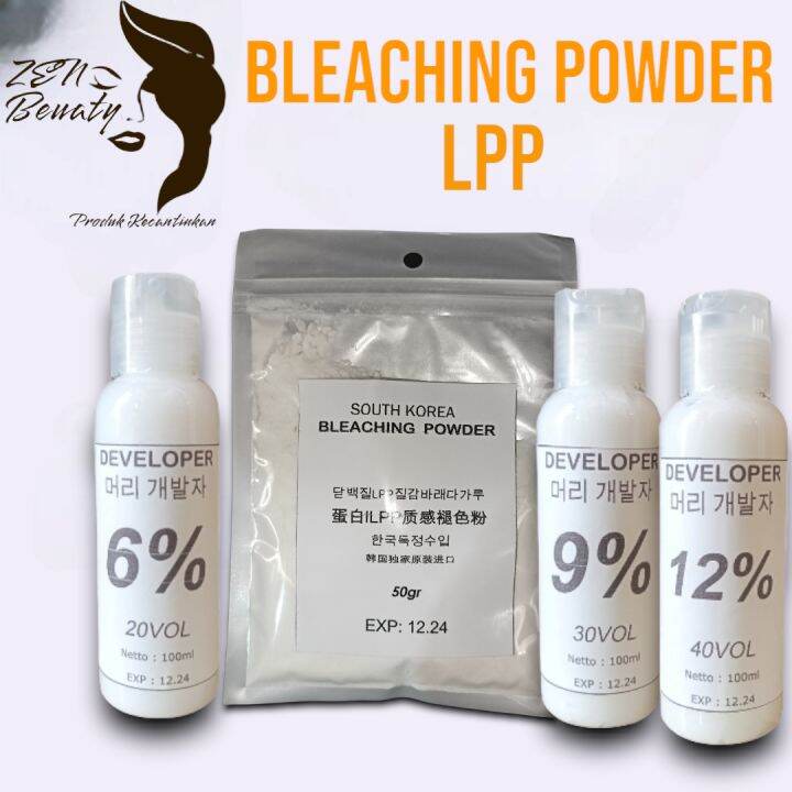 Bleaching Rambut Korea LPP level 9+ Delevoper kemasan 50gr dan 100gr ...