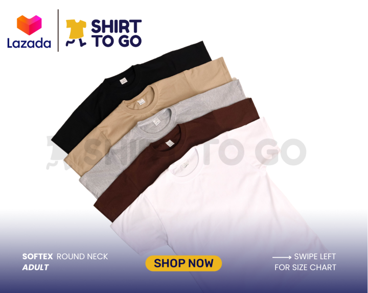 SOFTEX Roundneck Plain T Shirt for Men and Women WHITE BLACK GRAY CHOCO KHAKI | Lazada PH