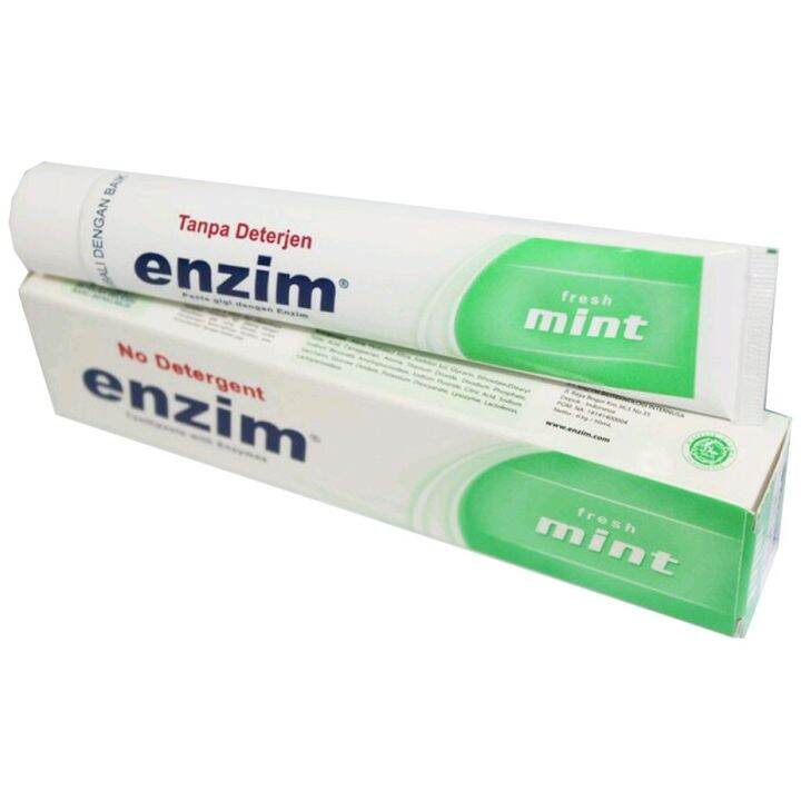 Enzim Fresh Mint 124 gr Toothpast With Enzim Pasta Gigi Tanpa Deterjen ...