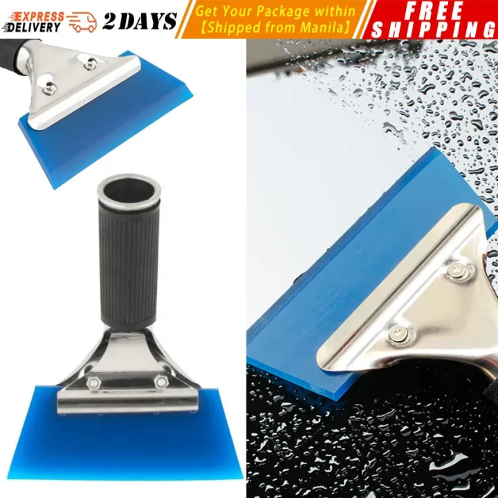 【13*17cm】BlueMax Rubber Scraper Blades Shovel Handle Window Tint Glass Wash Cleaning Tool Car ...