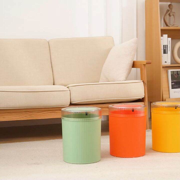12L Round Rubbish Bin Garbage Bin Dustbin Office Bedroom Waste Bin with ...