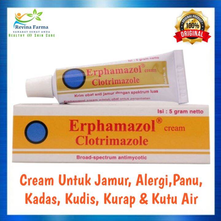 Erphamazol Cream 5gr, Cream Anti Jamur, Alergi, Panu, Kadas, Kudis, Kurap, Kutu Air. Salep ...