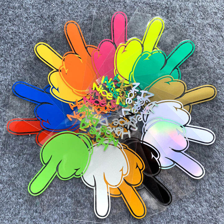 Middle Finger Sticker Car Personality Waterproof Reflective Vinyl ...