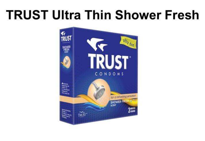Trust Condom ULTRA THIN SHOWER (1pack by 3 sachets)DISCREET PACKAGING ...