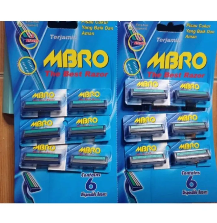 Cukuran kumis jenggot mata 2 dan 3 mata pisau cukur Mbro isi 24 pcs ...