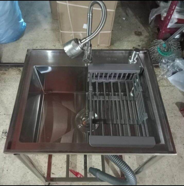 KITCHEN SINK 7545 STAINLESS KAKI MEJA TEMPAT CUCI PIRING PORTABLE ...