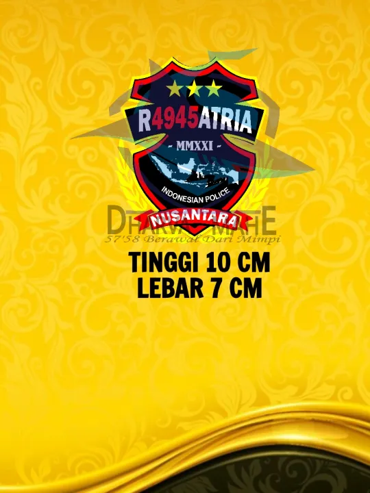 Stiker R4945ATRIA, Stiker Raga satria, stiker Angkatan 45 bintara polri ...