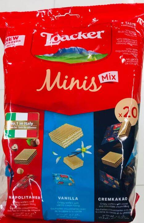 200g Loacker Minis Mix Wafer (20pcs x 10g) Napolitaner, Cremkakao ...