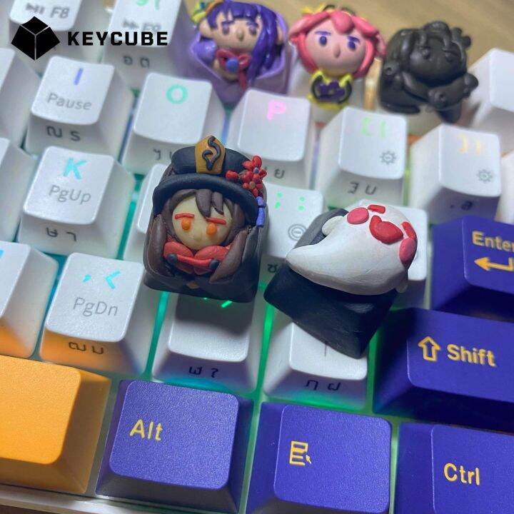 คีย์แคปน่ารัก คีย์บอร์ด keycap แบบเซต Hutao Genshin impact สั่งทำได้จ ...