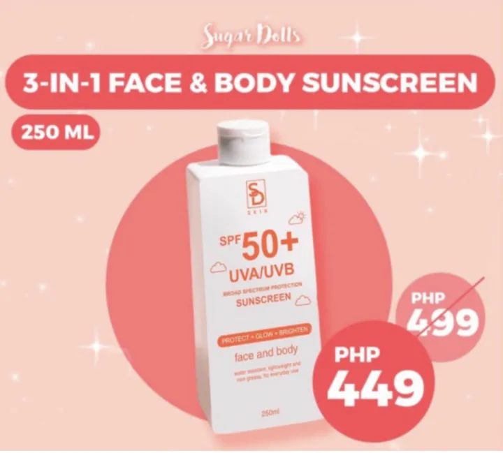 Sugar Dolls Sunscreen 250ml SPF50+ UVA/UVB Broad Spectrum Protection ...