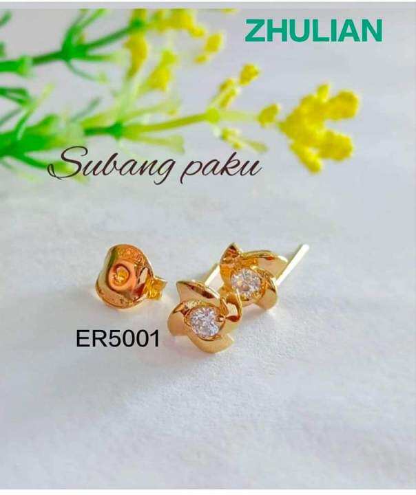 ER 5001 Subang Paku ZHULIAN Gold plated Earrings Jewellery Emas Saduran ...