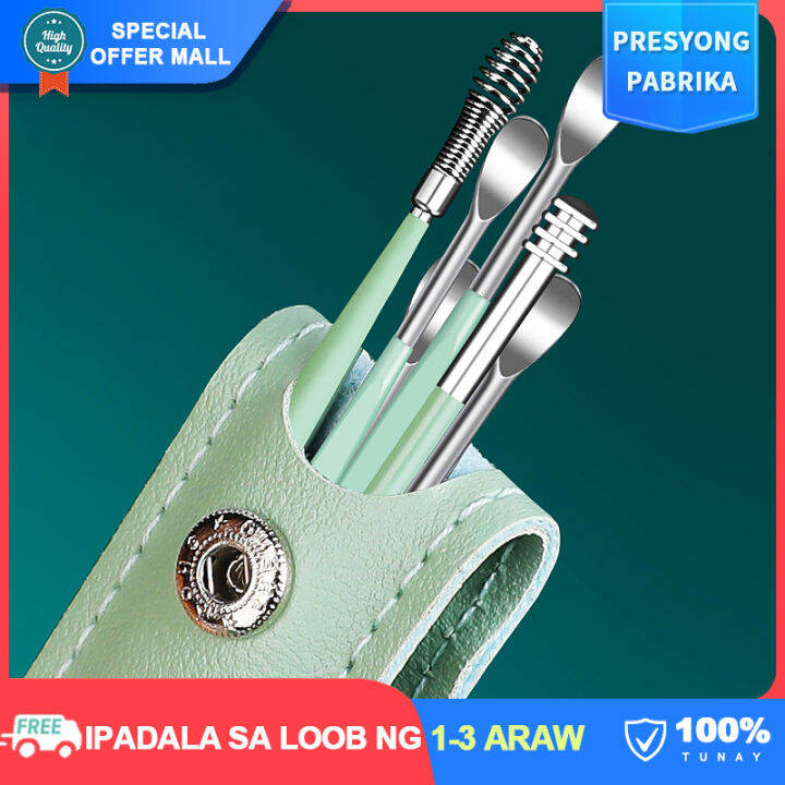 【Stainless Steel】Japanese Original 6Pcs Ear Pick Set with Keychain ...