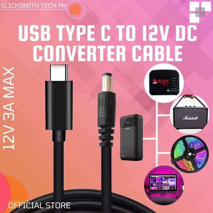 USB Type C PD to 12V Converter Cable Powerbank to Modem Adapter | Lazada PH