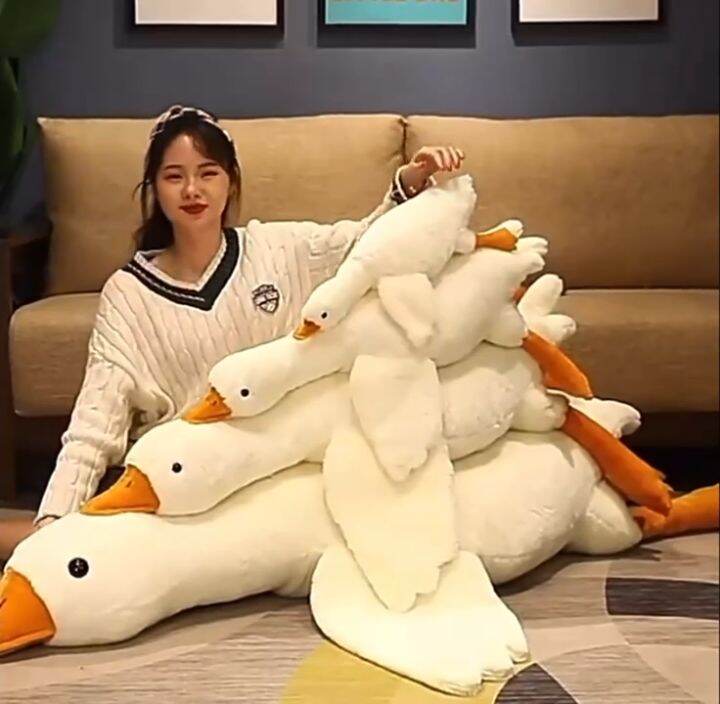 Goose Stuffed Animal Pillow Toy, Cute Giant White Grey Brown Goose ...