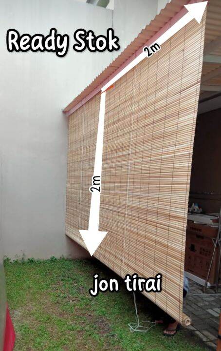 Tirai bambu sawit super plus ukuran 2x2meter plus kerekan | Lazada ...