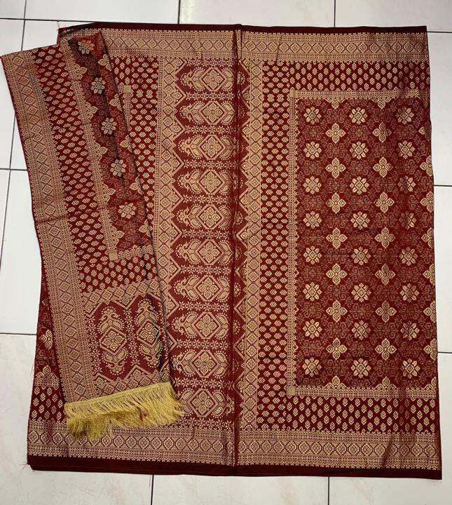 Songket Palembang tenun mesin emas timbul motif mewah | Lazada Indonesia