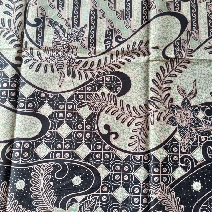 rm kain batik printing motif terumbu karang warna hijau Sage | Lazada ...