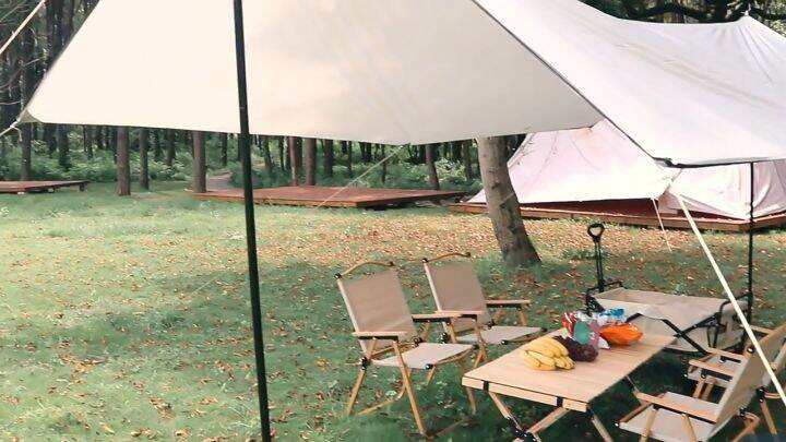 JIUQI ฟายชีทพร้อมเสา 4x6 ฟลายชีท ฟรายชีท ทาร์ป กันยูวี กันฝน ทั้งชุด ...