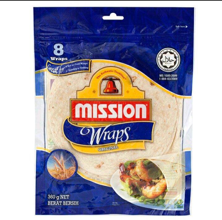 มิสชั่น แป้งตอติญ่า แป้งห่ออาหาร Mission Mini Wraps Original 360g ...